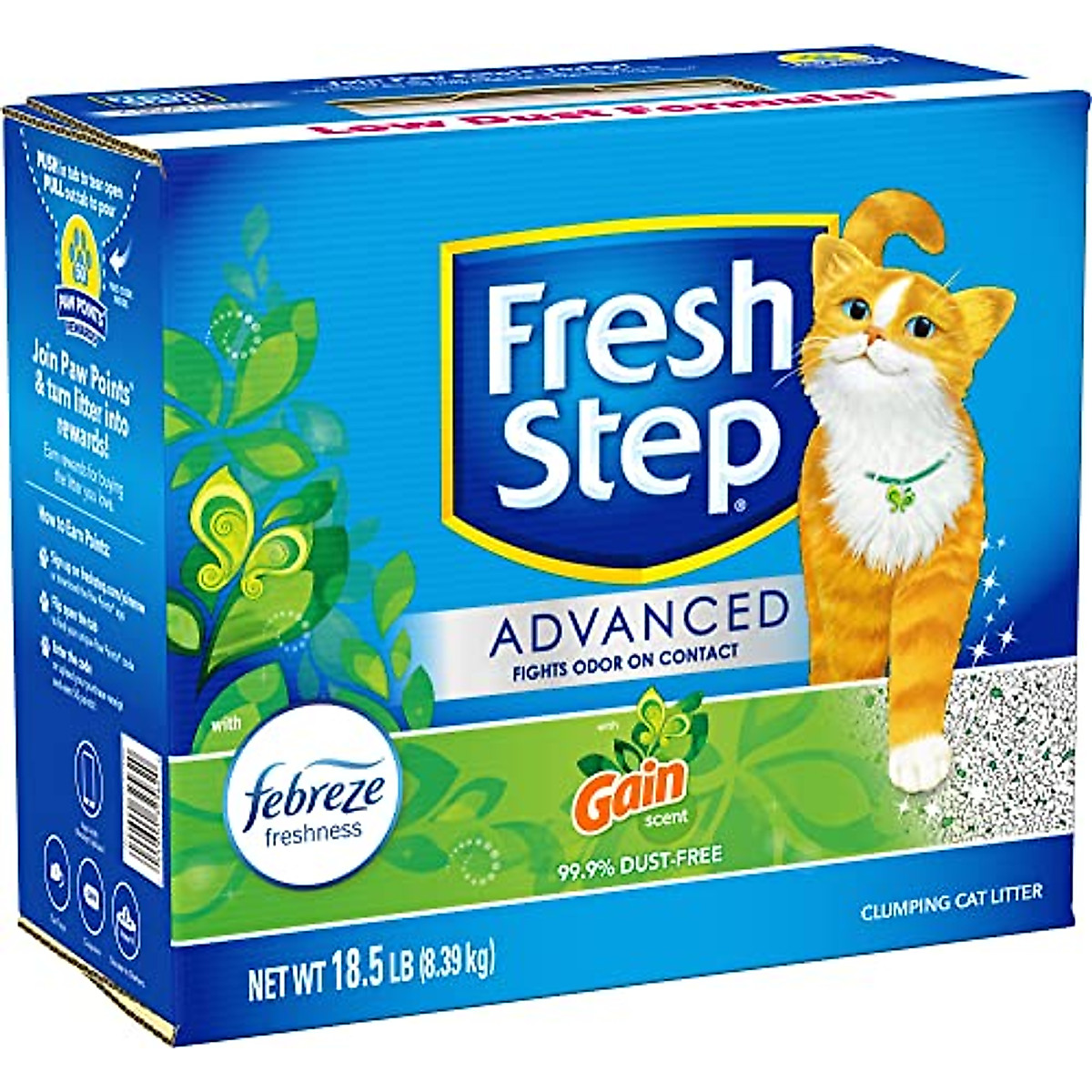 Fresh Step Clumping Cat Litter, With Gain, Advanced, Extra Large, 37 Pounds total (2 Pack of 18.5lb Boxes)