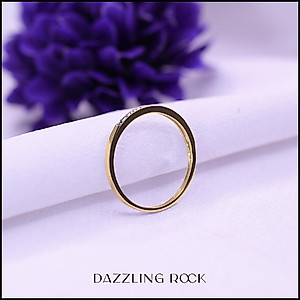 Dazzlingrock Collection 0.10 Cttw Alternate Round Blue & White Diamond Stackable Wedding Band for Women in 10K Yellow Gold, Size 6