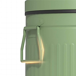 Valcla Trash Can Pedal Trash Can Retro Round Post Box with Cover Stainless Steel Green Sealed Trash Can Home Kitchen Recycling Bin Suitable for Home Mall Office (Color : Green, Size : 7L)