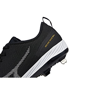 Mizuno Men's Dominant 4 Baseball Shoe, Black-White, 8.5