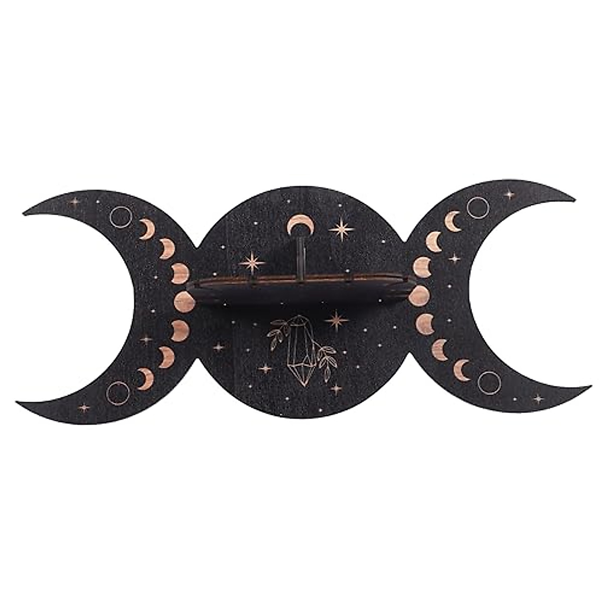 Garneck 5pcs Eid Mubarak Large Shelf Floating Shelf Jewelry Organizer Storage Moon Shelf Wall Wood Display Stand Shelve Bohemian Decor Decorative Crystal Rack Decorations Fine Wooden