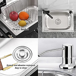 Free Standing Utility Sink for Washing, Stainless Steel Outdoor Station, Single Bowl Commercial Kitchen Sink Farmhouse Simple Laundry Sink With Faucet Undershelf for Bathroom Laundry Room ( Color : Co