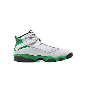 Nike Jordan Men's 6 Rings Basketball Shoes (White/Black/Lucky Green, us_Footwear_Size_System, Adult, Men, Numeric, Medium, Numeric_9)