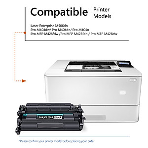 58A Black Toner Cartridge: 1 Pack (with New Chip) Replacement for HP 58A CF258A 58X CF258X Toner Cartridge Work with Laserjet Enterprise M406dn MFP M430f Laserjet Pro M404 MFP M428 M429 Printer