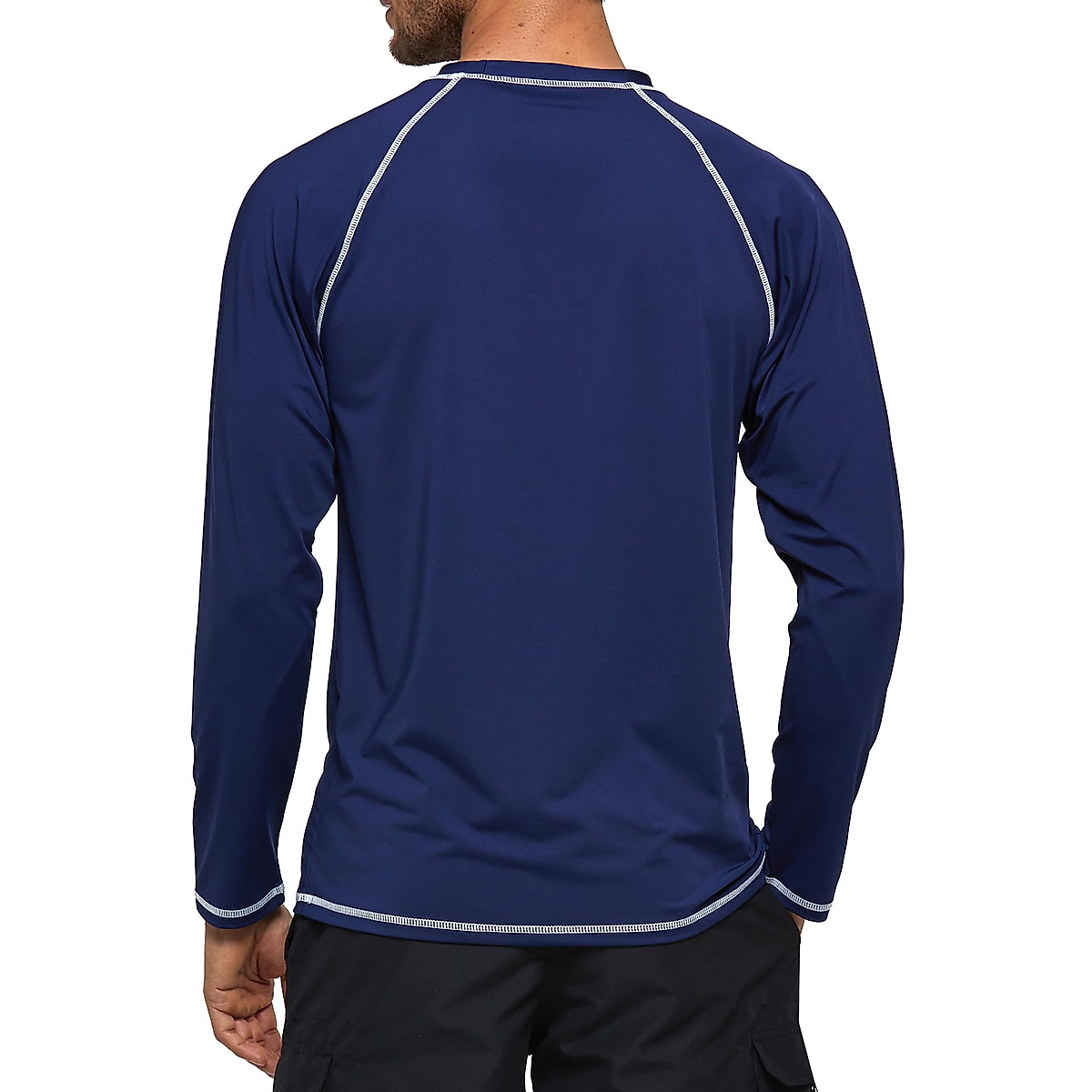 Arcweg Rashguard Men Long Sleeves Diving UV Protection UPF 50+ Elastic Rash Vest Loose Fit Top Swimming Quick Drying Surfing Pool T-Shirt Sports Top Rashie XL (US) Dark Blue