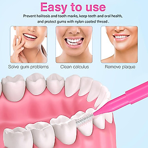 Healeved 100PCS Braces Brushes Interdental Brushes Braces Flossers Braces Brush for Cleaner Toothpick Dental Flossing Head Oral Flosser Dental Picks for Teeth Cleaning(5colors)