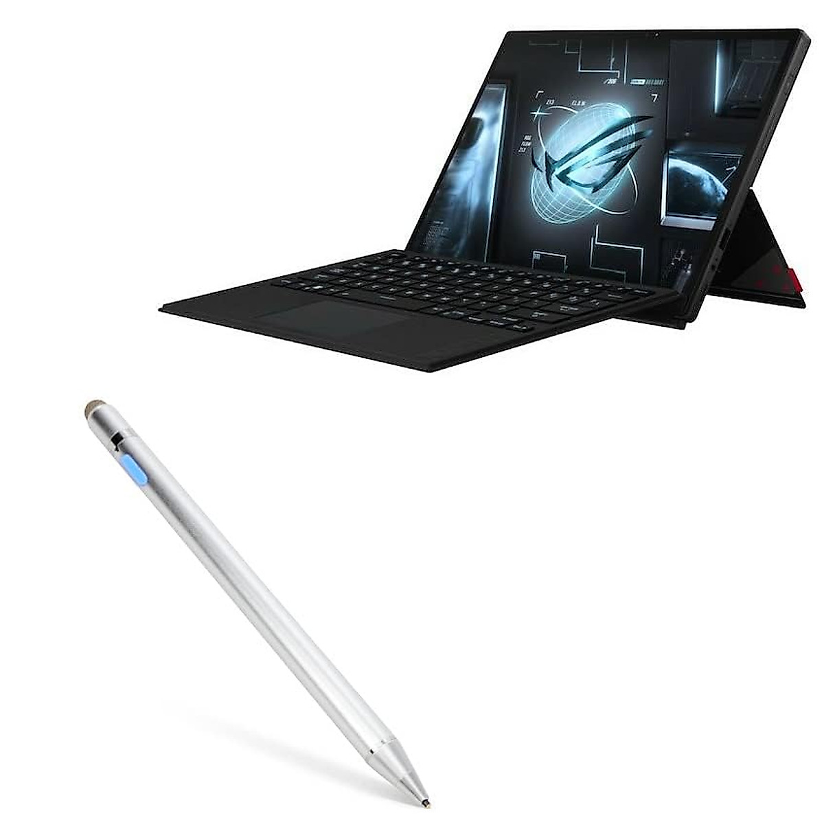 BoxWave Stylus Pen Compatible with ASUS ROG Flow Z13 (2022) - AccuPoint Active Stylus, Electronic Stylus with Ultra Fine Tip for ASUS ROG Flow Z13 (2022) - Metallic Silver