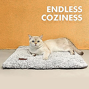 Self Warming Cat Bed Self Heating Cat Dog Mat 24 x 18 inch Extra Warm Thermal Pet Pad for Indoor Outdoor Pets with Removable Cover Non-Slip Bottom Washable