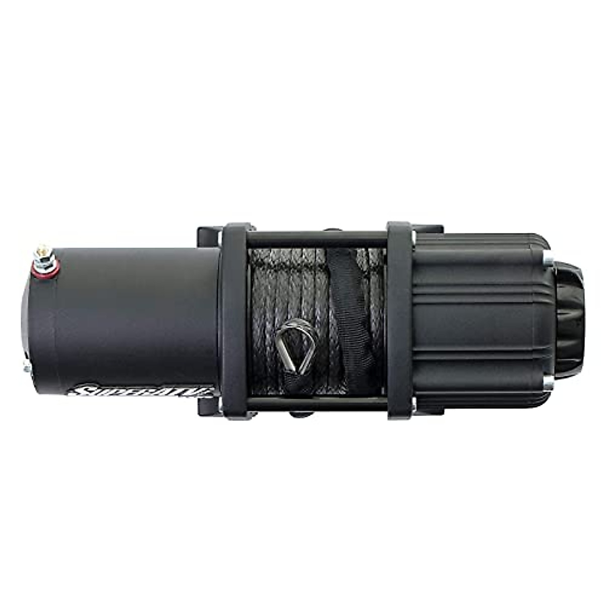 SuperATV Black Ops 2500 LB Winch Kit for UTV/ATV | Includes 50 Ft. Synthetic Rope | 12 Volt Winch | 1 HP Motor | Waterproof Seals and Solenoid | 166:1 Gear Ratio