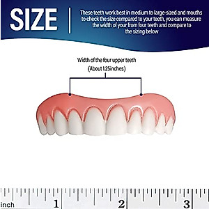 Fake Teeth, 2 Pcs Cosmetic Teeth, Comfort Upper and Lower jaw Denture, Protect Your Teeth, Regain Confident Smile
