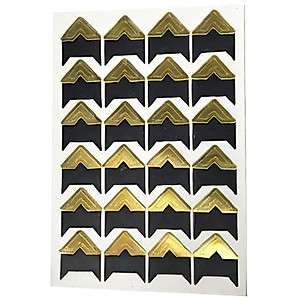 360 Count Self-Adhesive Acid Free Photo Corners for Scrapbooks Memory Books (Gold-Black-Kraft)