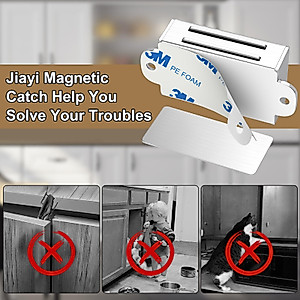 Cabinet Magnetic Catch Jiayi 4 Pack Magnetic Door Catch Self Adhesive Cabinet Door Magnet Latch Stainless Steel Magnetic Cabinet Latch for Kitchen Magnetic Catch Closet for Drawer