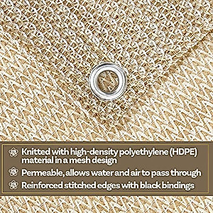 Alion Home HDPE 60% Sun Block Garden Netting Mesh for Plants Protecting - Beige (2, 10' x 6')