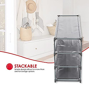 Home Basics 20 Pair Non-Woven Shoe Rack (4-Tier Wide)