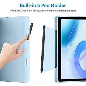 Keyboard Case for Samsung Galaxy Tab S6 Lite 10.4'' 2022/2020 Model (SM-P610/P613/P615/P619) Slim Lightweight Stand Cover with S Pen Holder Detachable Wireless Bluetooth Keyboard (Blue)