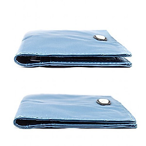 Big Skinny Women's Leather Executive Bi-Fold Checkbook Slim Wallet, Holds Up to 40 Cards,Lightweight, Slim, Ocean Blue