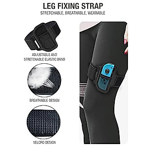 [4 Pack] Switch Leg Strap for Nintendo Switch Sports, TGDPLUE Switch Soccer Leg Straps Compatible with Switch Sports/Ring Fit Adventure, Four Size Adjustbale Elastic Strap for Adults & Children