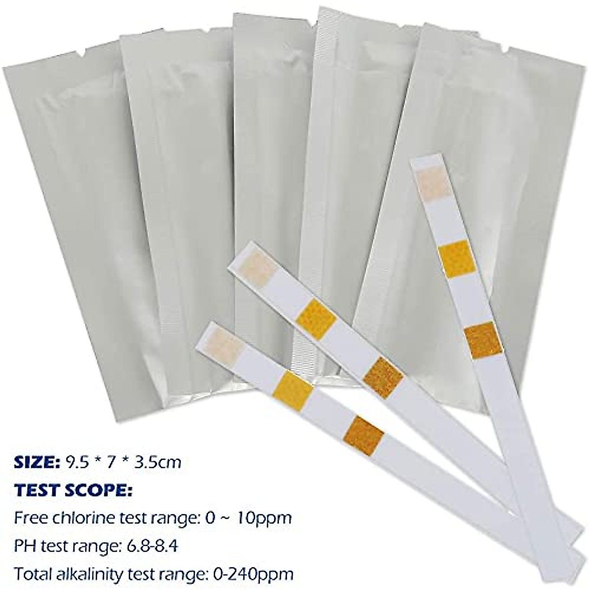 100 Pcs 2 Bottles 3 in 1 Test Strips, Pool Spa Hot Tub Water Test Strips Dip Test Strips for Swimming Pool,Test Total Hardness,Free Chlorine,Bromine,Total