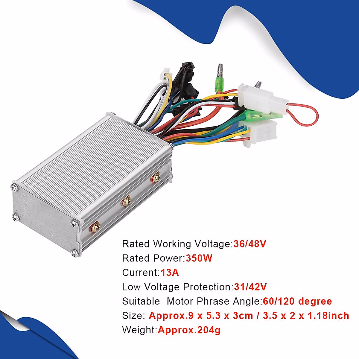 Fafeims 36V/48V 350W Brushless Motor Controller with Aluminium Alloy Shell for Electric