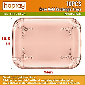 10PCS Rose Gold Rectangle Trays, Heavy Duty Disposable Paper Cardboard for Platters, for Elegant Dessert Table Serving Parties, Cupcake Display, Birthday Party, Dessert, Valentine's Day Weddings