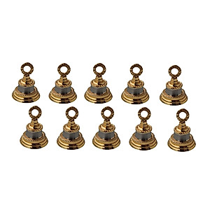 HANDTECHINDIA Brass Silver Plated 2 '' Bells Christmas Decoration Jingle Bell Sleigh Bell Jingle Bell Crafts Christmas décor Home décor Elephant décor Bells Musical Instrument Accessory. (10)