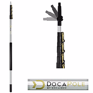 DOCAZOO DocaPole 7-30 Foot (36-ft Reach) Hook with Telescopic Extension Pole for Hanging Lights, Boat Accessories, Pool, Clothing, and Other Retrieval
