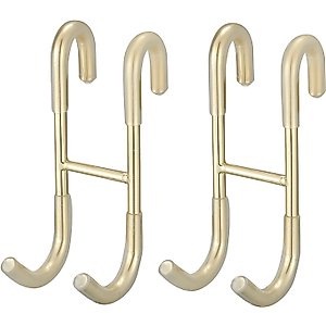 BWE 2 Pack Shower Door Hooks,304 Stainless Steel Over Door Hooks,Towel Hooks for Bathroom Frameless Glass Shower Door 0.47"(12mm),Drilling-Free Hanger Shower Hooks,Brushed Gold