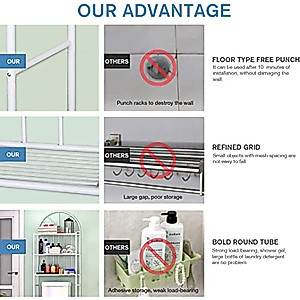 MONIPA Over The Toilet Storage, Bathroom Organizer, 3-Tier White Bathroom Shelf Space Saver, Freestanding Bathroom Toilet Storage Rack Cabinet Shelves