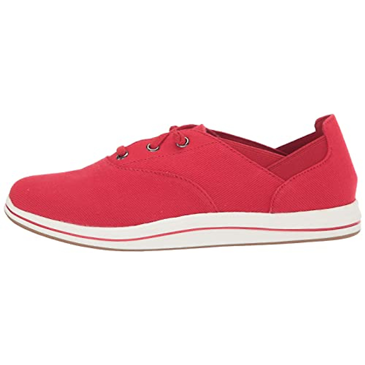Clarks womens Breeze Ave Sneaker, Red Canvas, 10 Wide US