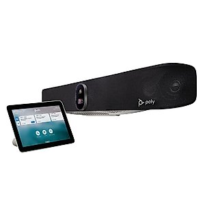 Poly - Studio X70 Video Bar + TC8 Touch Controller (Plantronics + Polycom) - Premium 4K Audio & Video Conferencing for Large Conference Rooms - Camera, Speakers, Mics - Works with Teams, Zoom & More