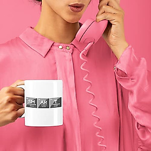 Smart Periodic Table Mug Gift, White Funny Sarcasm Coffee Cup Novelty