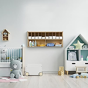 RRI Goods 100% Birch Plywood Wall Mount Baby Diaper Caddy Organizer with Storage Unit, Suitable for Storing Kids Diapers,Toys, Wipes in Nursery, Daycare, Kids Playroom