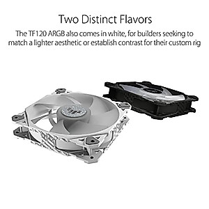 ASUS TUF Gaming TF120 ARGB Chassis Fan 3-Pin Customizable LEDs Blade, Advanced Fluid Dynamic Bearing, 120mm PWM Control, Double-layer LED Array for Computer Case & Liquid Radiator, Black