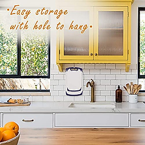 Moss & Stone 2 Piece Cutting Boards for Kitchen & Chef Knife | Polypropylene and Dishwasher Safe | 2 Chopping Board with Grip Handle | BPA-Free