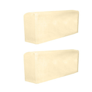 LIOOBO Stretch Sofa Armrest Covers Arm Covers for Chairs and Sofas Anti- Slip Couch Armrest Covers with Sticker Furniture Armrest Protector for Sofa Couch Chair Recliner, Set of 2, Beige