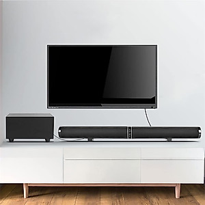 IRDFWH Speaker Sound Bar with 4 Inches Subwoofer Music Box for Home Theater Support AUX Optical RCA Soundbar TV