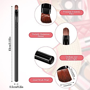 Patelai 48 Pcs Flat Makeup Brushes Flat Lip Concealer Brushes Small Portable Eyebrow Brush Concealer Makeup Brush Synthetic Lip Brush Beauty Makeup Tool for Concealing Blending Setting Buffing(Black)