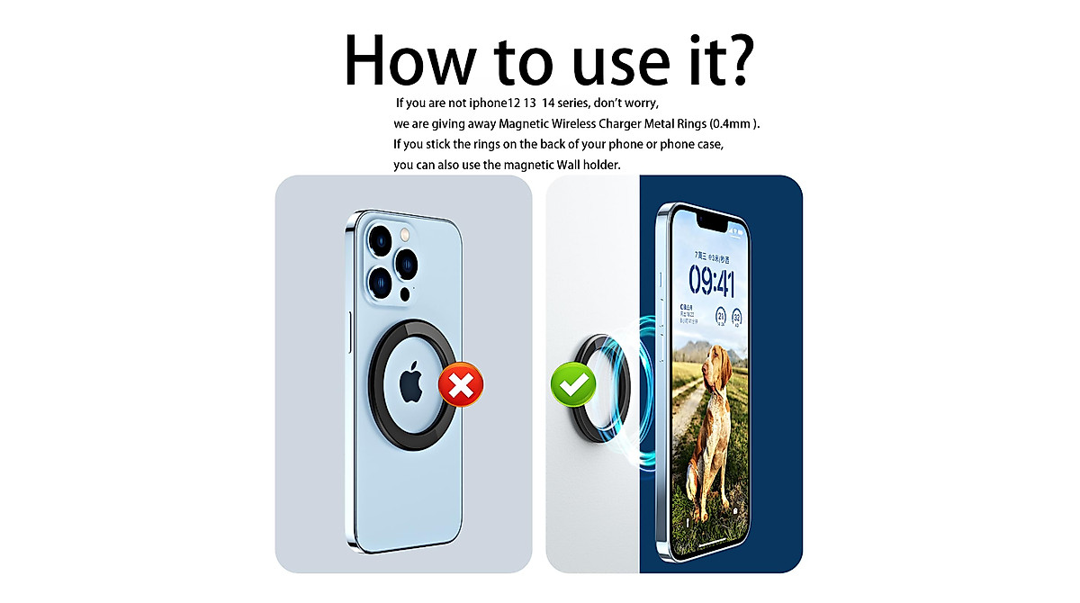Magnetic Ring Holder for iPhone 12/13/14 - KUTUMYQC