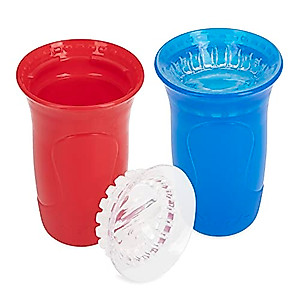 Nuby No Spill Edge 360 10 oz Cup with Silicone Rim, 2 Pack