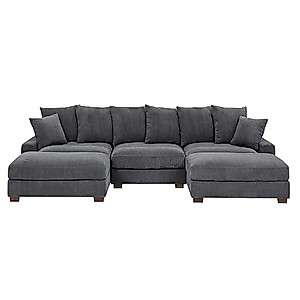 Oadeer Home Modular Sectional, Dark Gray