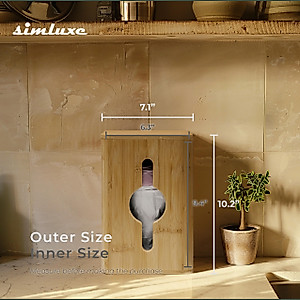 Simluxe Extra Large Trash Bag Dispenser – Trash Bag Holder Dispenser for Garbage Bag Roll, Under Sink Waste Bin Bags Organizer, Wall Mounted Storage for Small Spaces, Bamboo Decorative Container