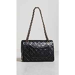 CHANEL Women's Pre-Loved Black Lambskin 2.55 10" Shoulder Bag, Black, One Size