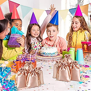 Satin Bags with Drawstring, 6x9" Wedding Favor Drawstring Bags, 50PCS Rose Gold Mini Gift Bags for Jewelry, Baby Shower, Valentine's Day, Craft, Birthday, Business, Party Favors Bags