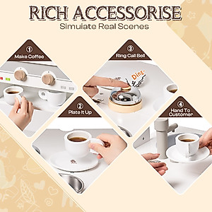 ROBOTIME Play Kitchen, Kids Kitchen Playset, Toy Kitchen Toddler Kitchen Set for Toddlers 1-3 w/Double-Side Pretend Play Stand with Theme Stickers/Dish-Bell for Ages 3+ Boys/Girls