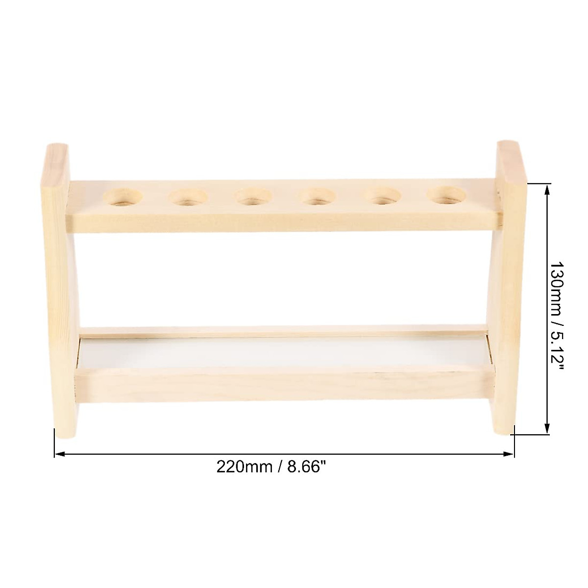 uxcell Wooden Test Tube Holder Rack 6 Wells for 10ml Centrifuge Tubes