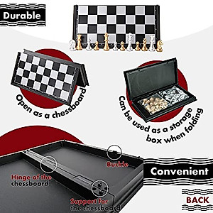 Chess Set Travel Magnetic Chess Set (12.6 Inches) - Folding, Portable, and Educational Board Game