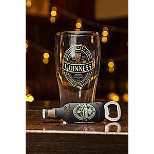 Guinness Shamrock Gift Company Ireland Label Pint Glass and PVC Opener Set