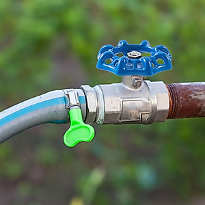 Pndeyo 2pcs Outdoor Faucet Handle Hose Bib Handle, 7x7mm Square Stem Hole Water Spigot Handle, Round Wheel Outside Water Valve Faucet Handle Replacement Parts- Blue