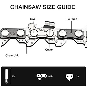 O-CONN Mini Chainsaw Chain, 4-Inch 1/4" Replacement Guide Saw Chain for 4 inch Mini Cordless Electric Portable Battery Powered Handheld Chainsaw (4pcs)
