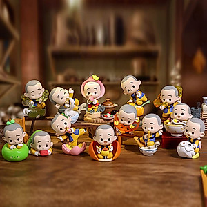 POP MART The Little Monk Yichan Chinese Delicacy Series 3PC Exclusive Action Figure Box Toy Bulk Box Popular Collectible Art Toy Cute Figure Creative Gift, for Christmas Birthday Party Holiday